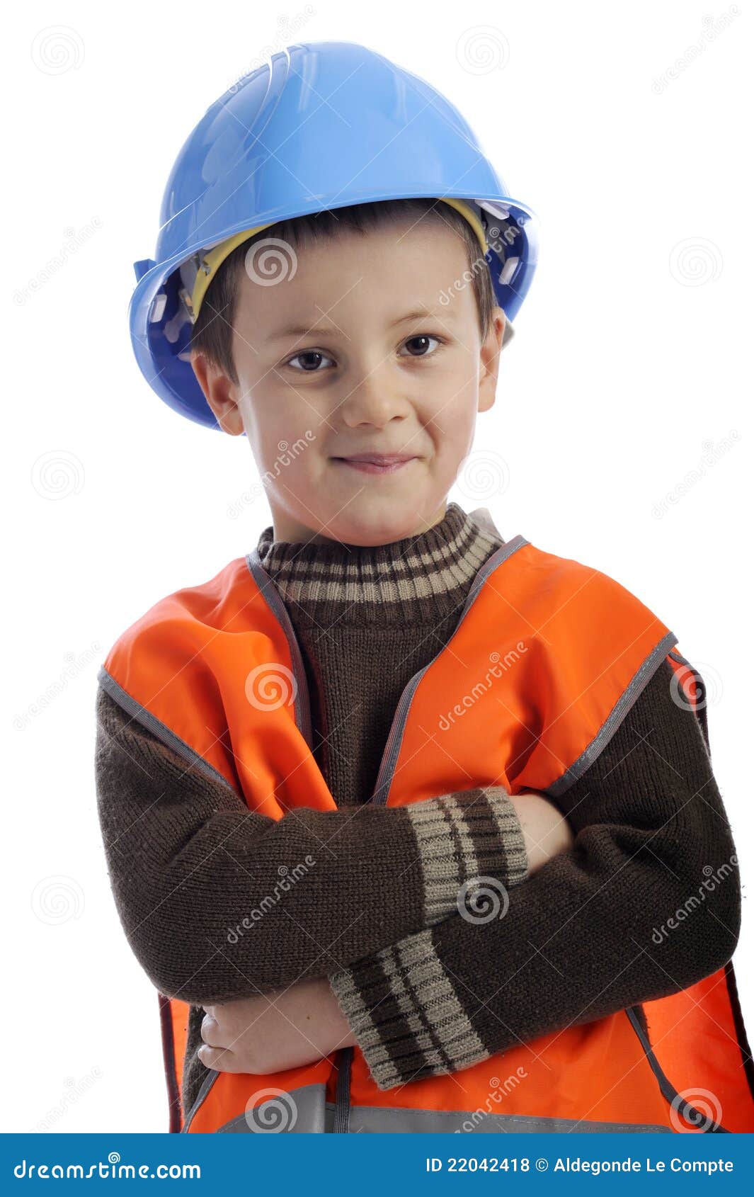 Cute Little Boy with Protection Helmet Stock Photo - Image of primary ...