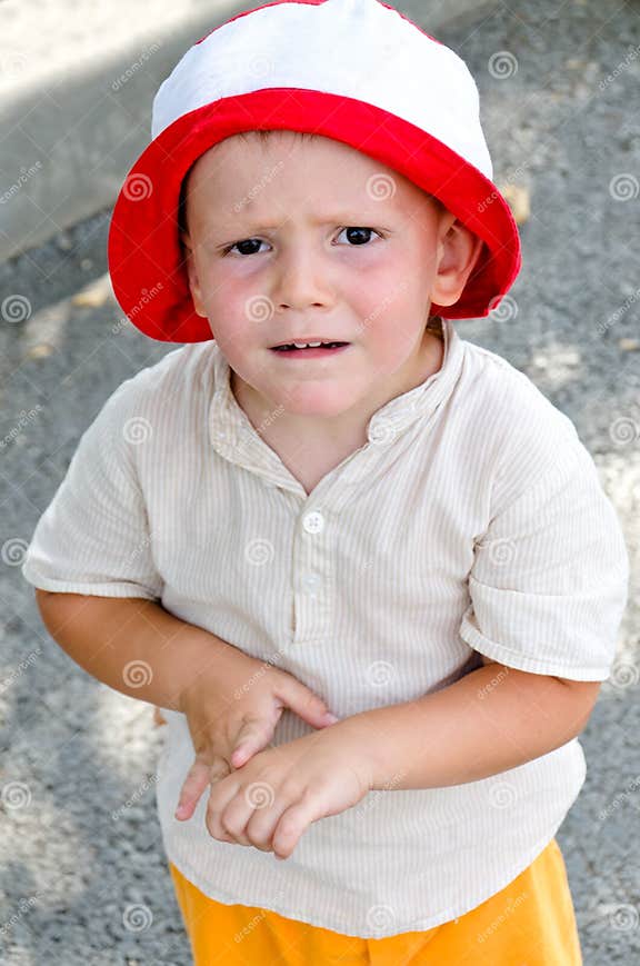 Cute Little Boy with a Puzzled Stock Image - Image of person ...