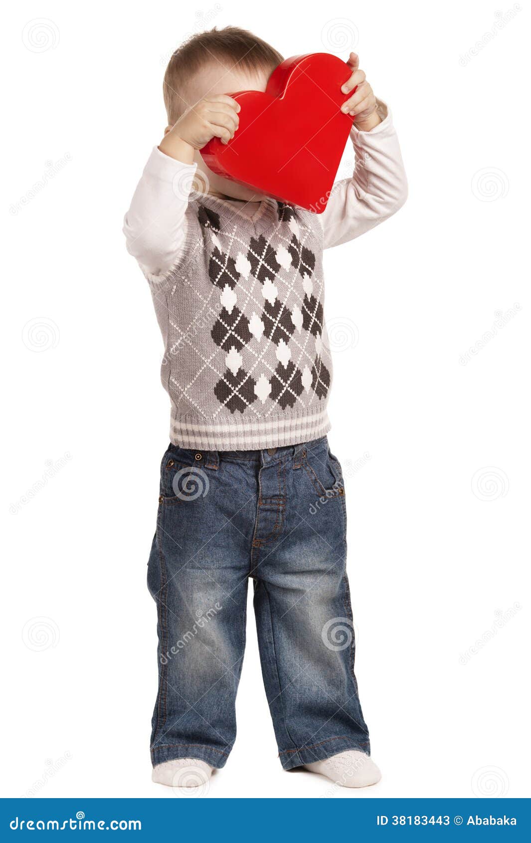 Cute Little Boy with Red Heard Stock Image - Image of emotional ...