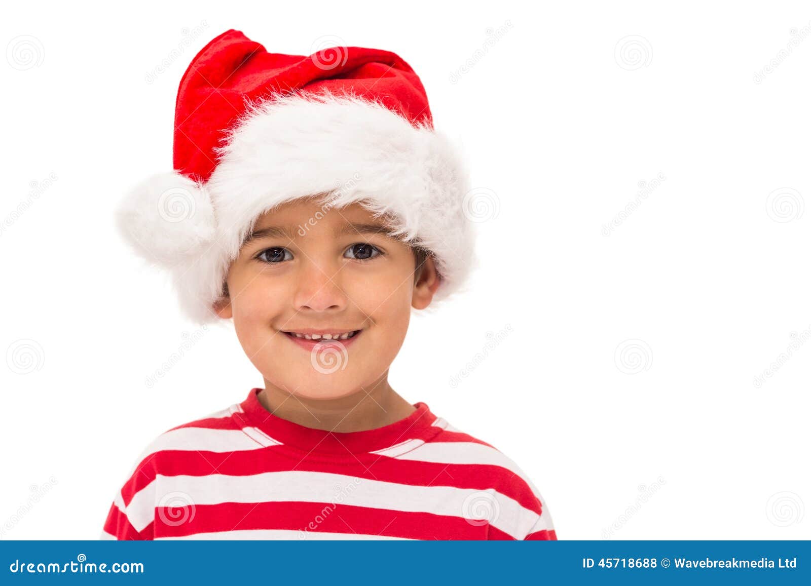 Cute Little Boy in Santa Hat Stock Photo - Image of festivity, child ...