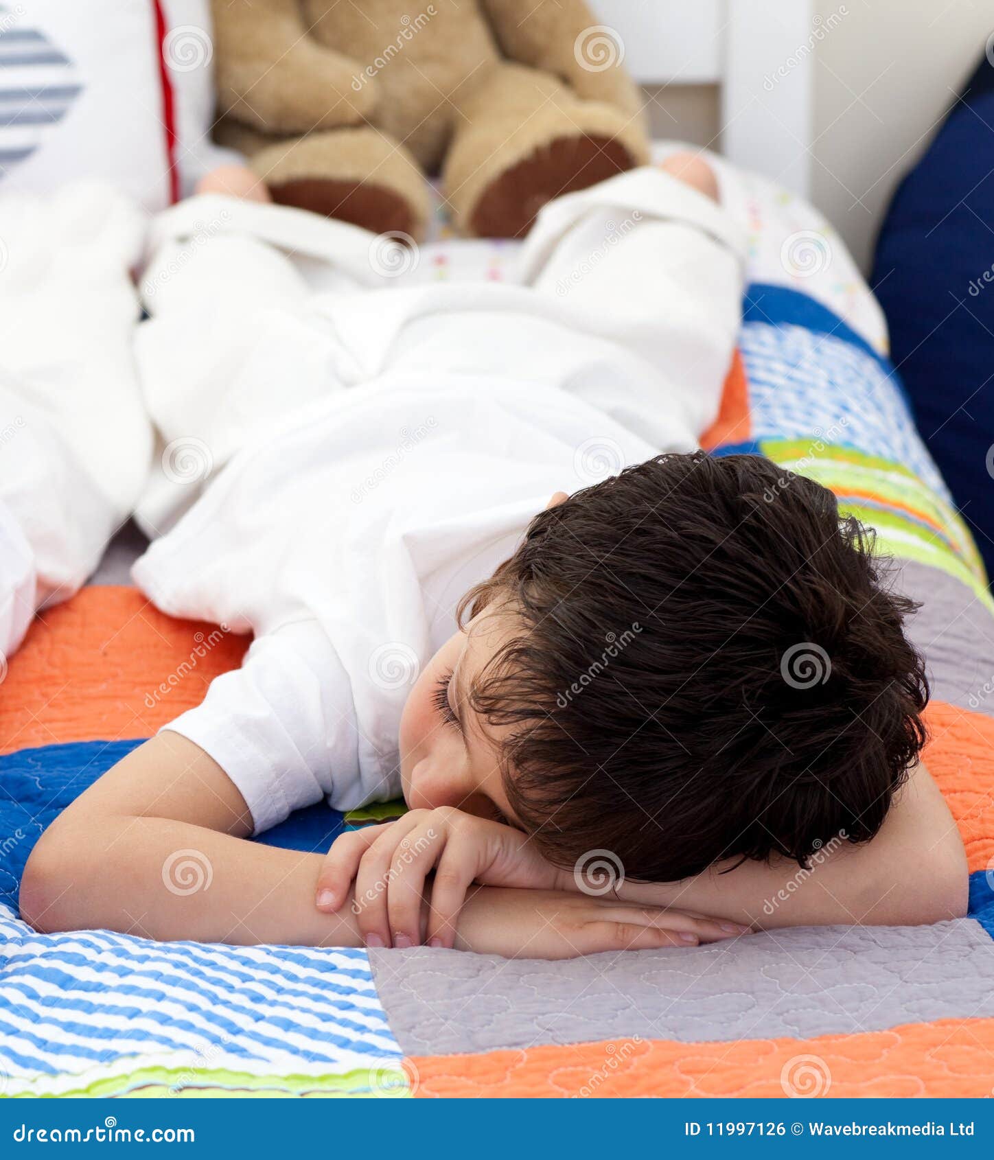 Cute Little boy sleeping stock photo. Image of colour - 11997126
