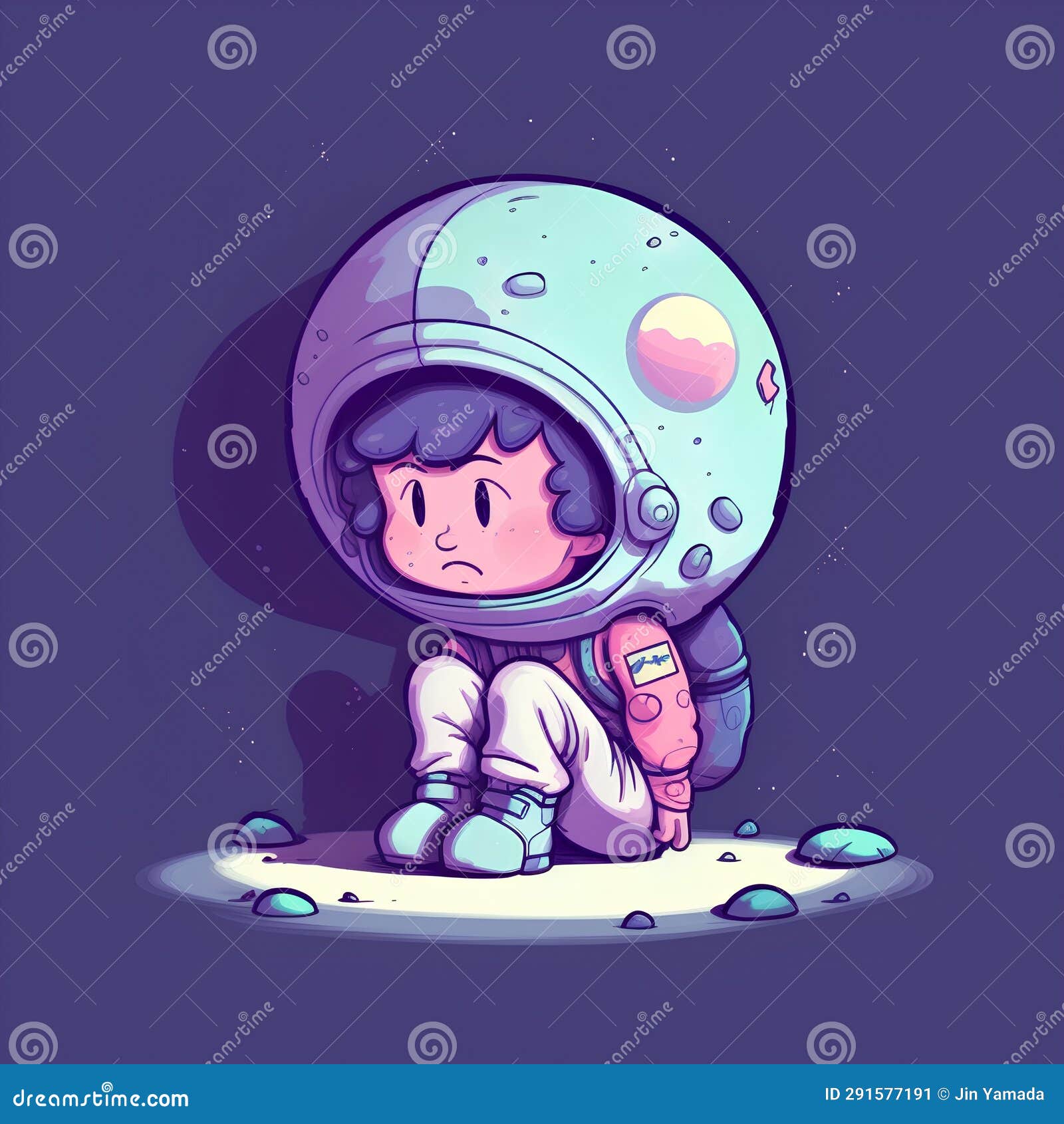 Cute Little Boy in Space Suit. Vector Cartoon Character Illustration ...