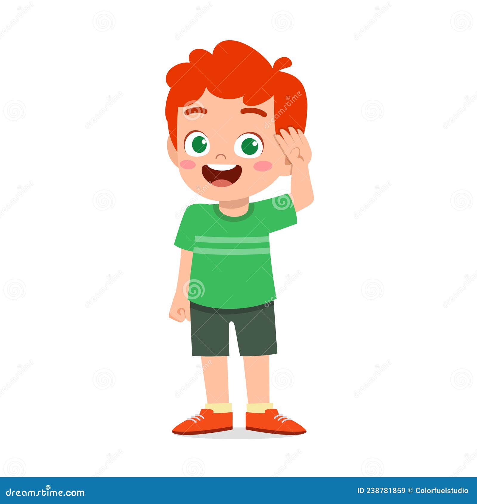 Cute Little Boy Stand and Give Salute Pose Stock Vector - Illustration ...