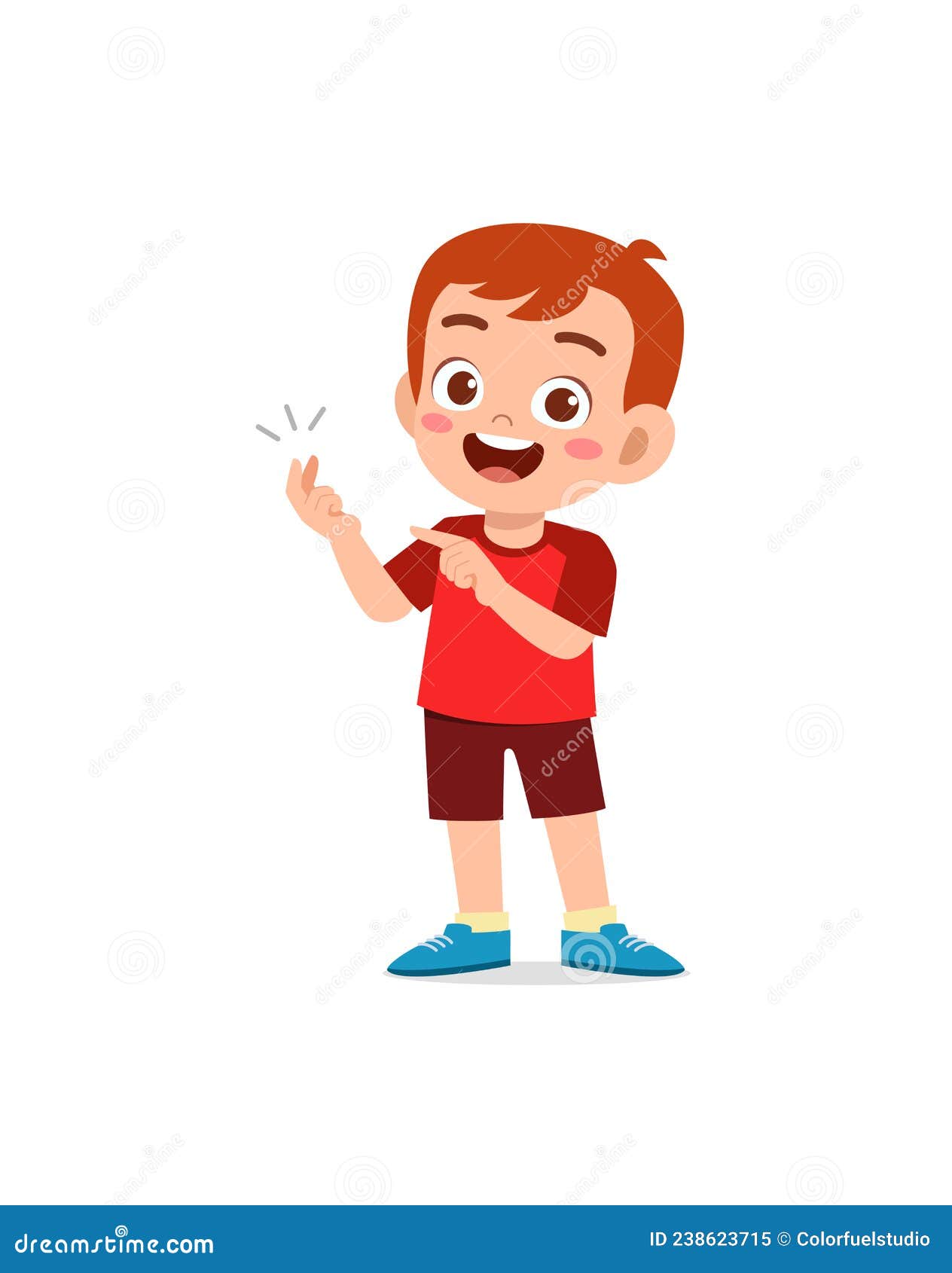 Cute Little Boy Study Math with Counting Finger Stock Vector ...