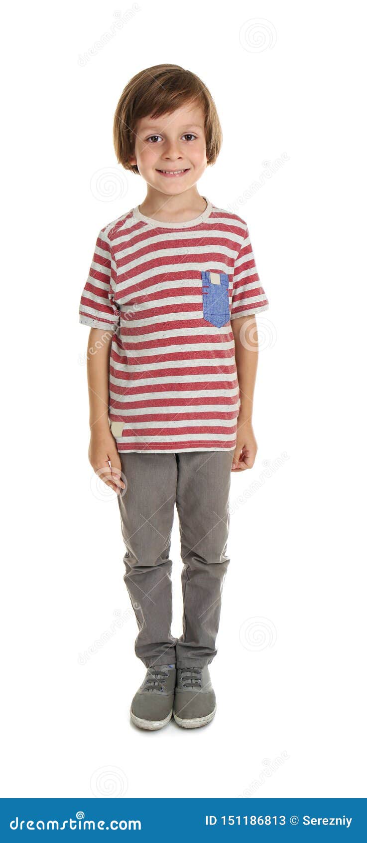 Cute Little Boy on White Background Stock Image - Image of white, pupil ...