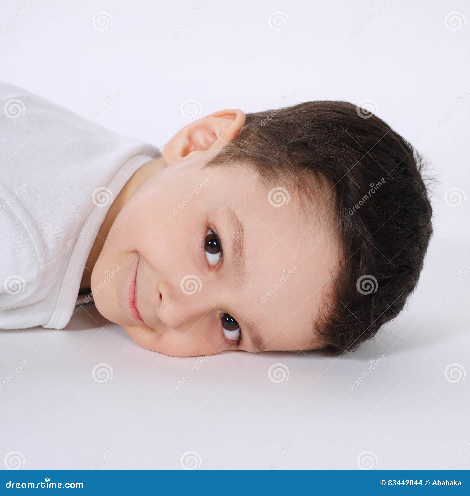 Cute little boy on white stock photo. Image of face, black - 83442044