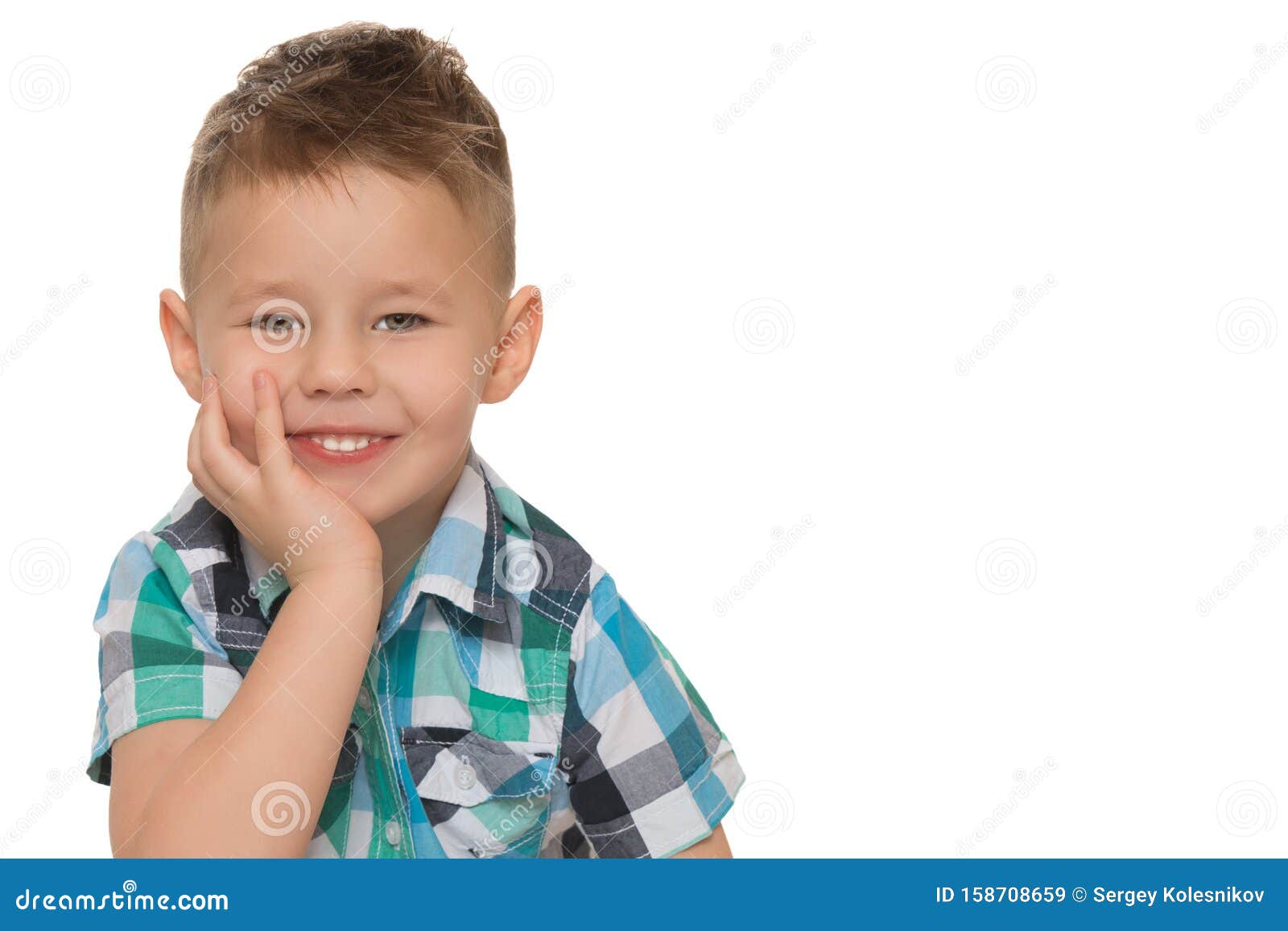 The Little Boy Wondered. Isolated on White Background. Stock Image ... The Little Boy Wondered. Isolated on White Background. Stock Image ...