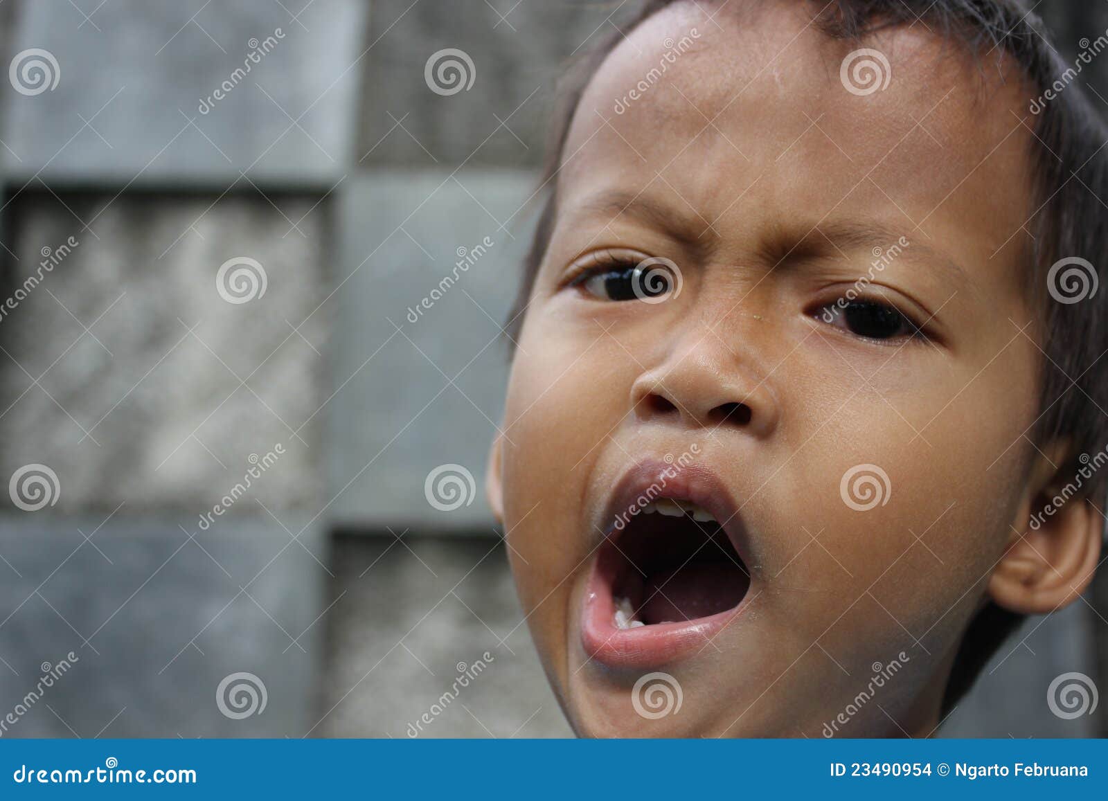 Cute Little Boy Yawning stock photo. Image of kids, funny - 23490954