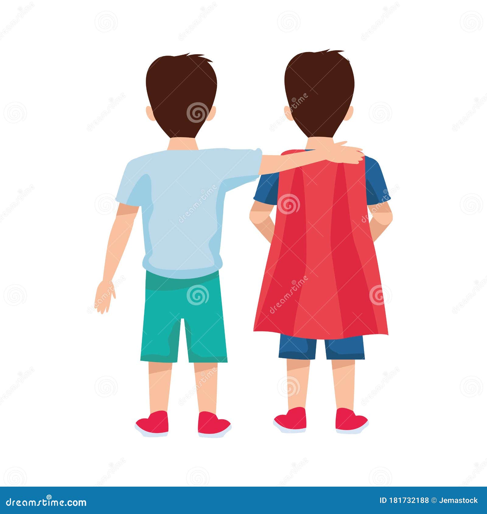 Cute Little Boys with Hero Cloak Stock Vector - Illustration of ...