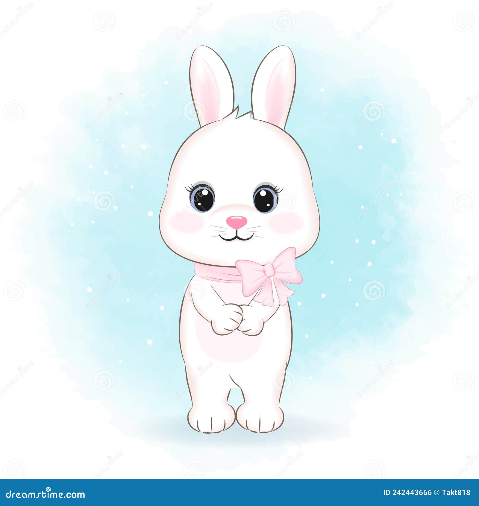 Cute Little Bunny Cartoon Illustration Stock Vector - Illustration of ...