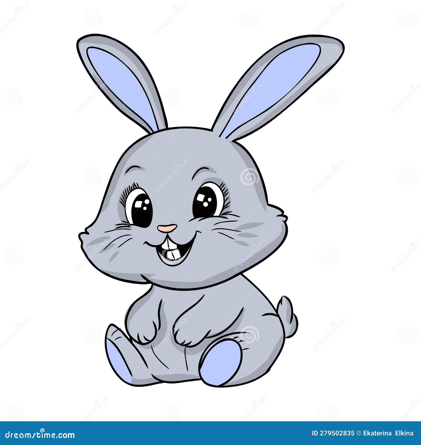 Cute Little Bunny Isolated on White Background Stock Vector ...
