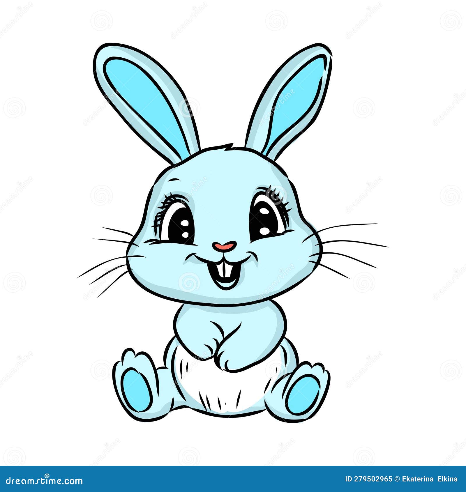 Cute Little Bunny Isolated on White Background Stock Vector ...