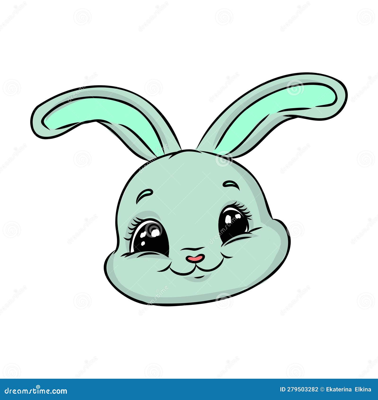 Cute Little Bunny Isolated on White Background Stock Vector ...