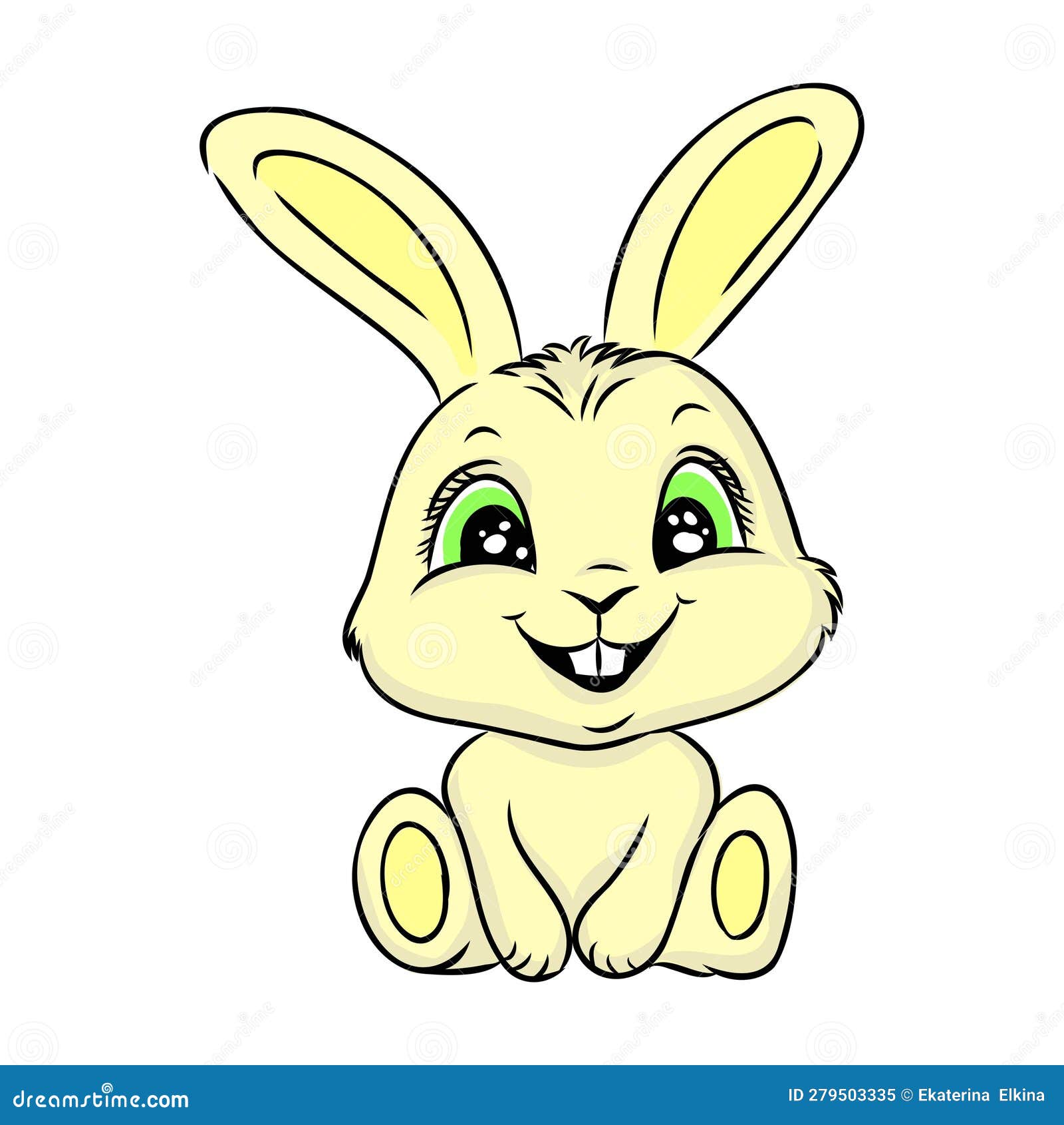 Cute Little Bunny Isolated on White Background Stock Vector ...