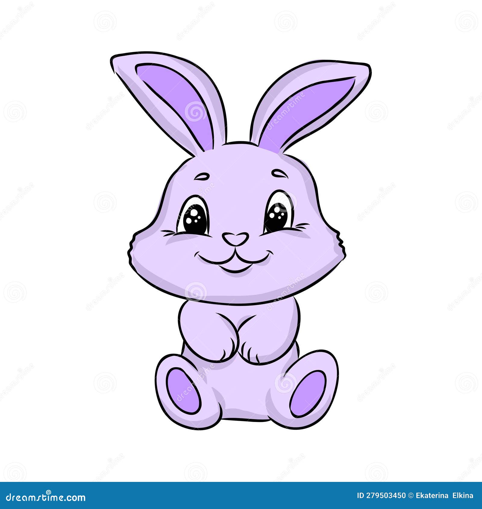 Cute Little Bunny Isolated on White Background Stock Vector ...