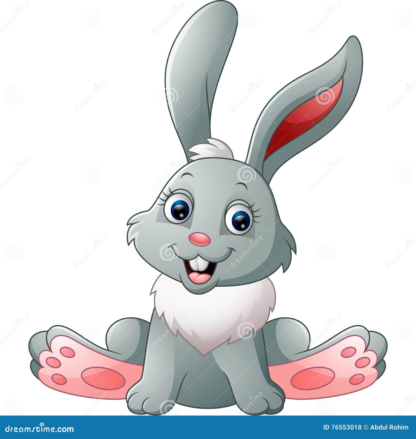 Cute little bunny sitting stock vector. Illustration of fluffy - 76553018