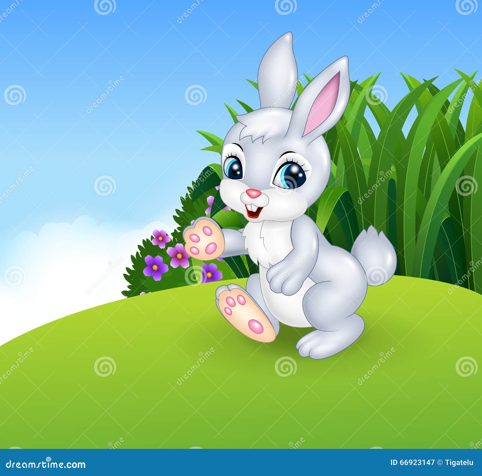 Cute little bunny walking stock vector. Illustration of traditional ...