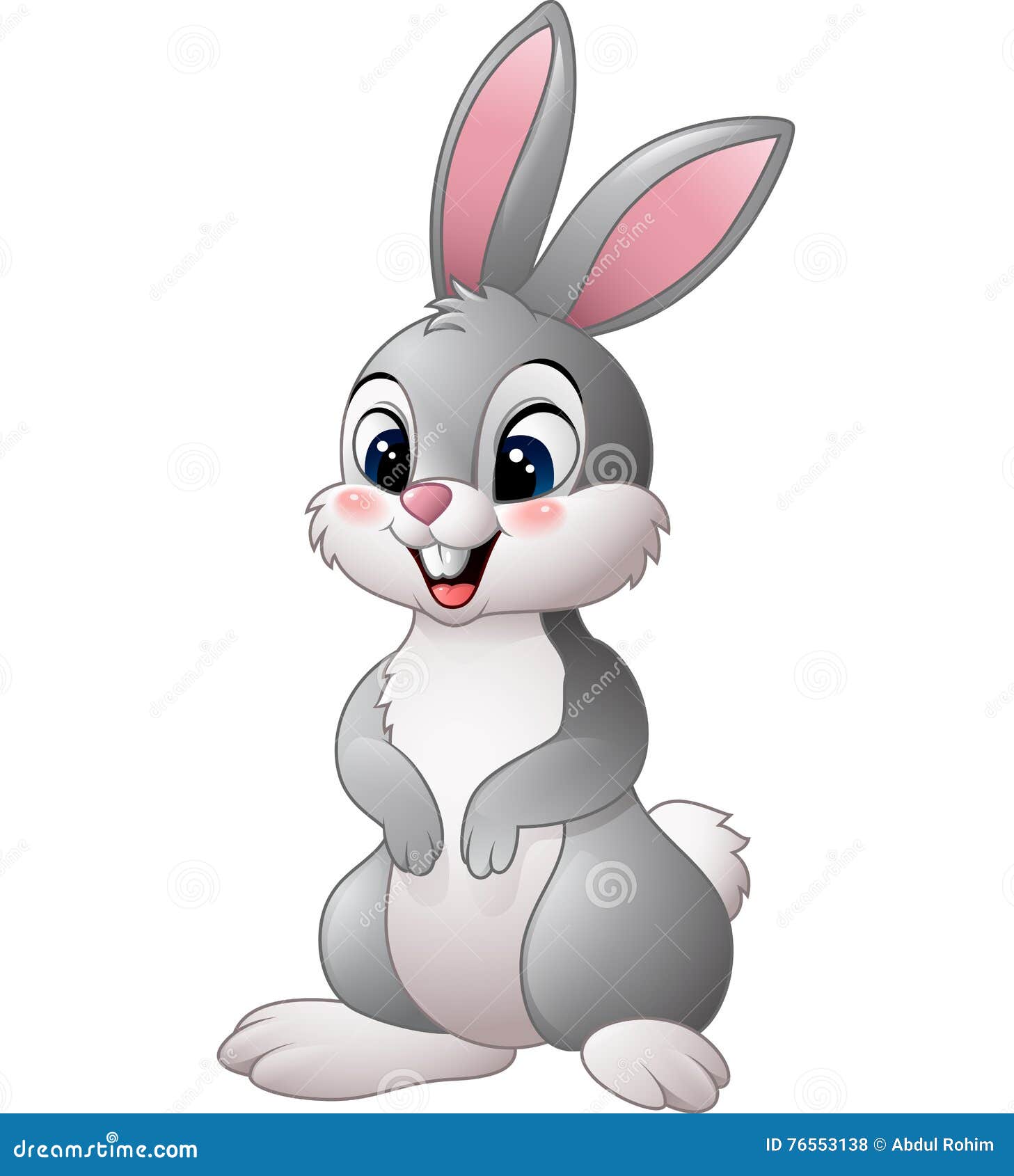 Cute Little Bunny on White Background Stock Vector - Illustration of ...