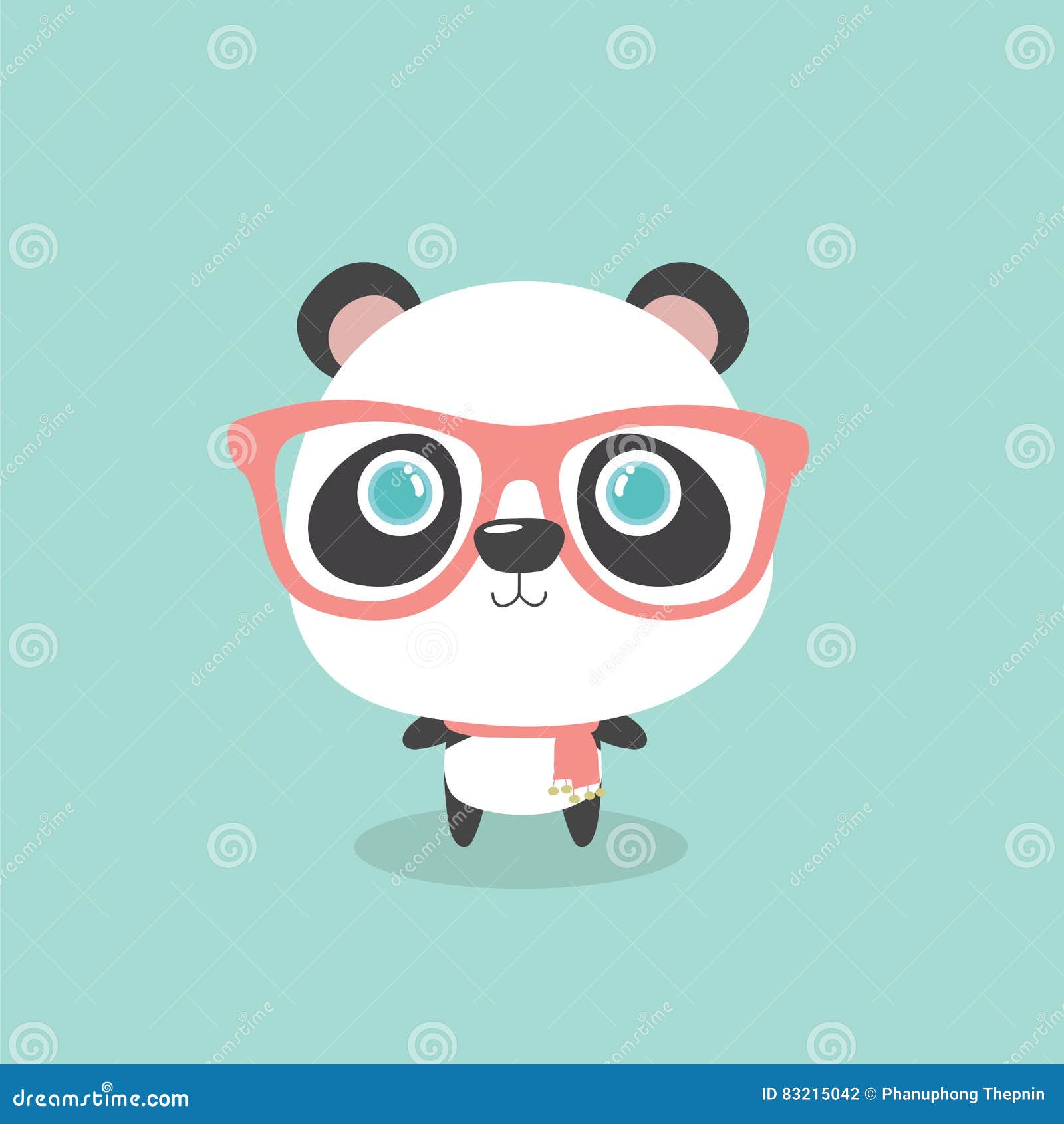 Cute little cartoon panda. stock vector. Illustration of smile - 83215042