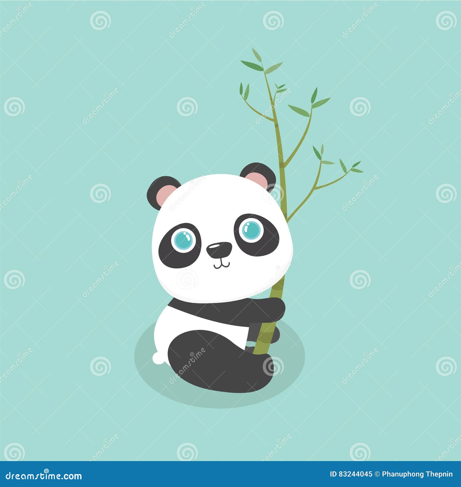 Cute little cartoon panda. stock vector. Illustration of little - 83244045