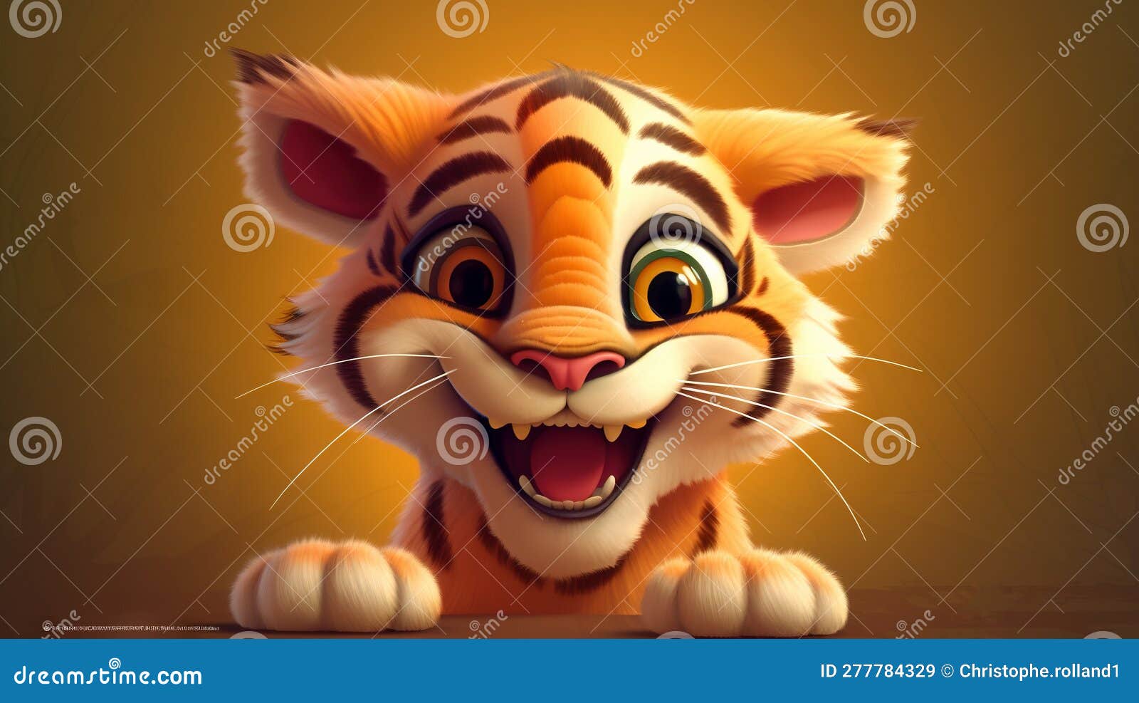 Cute Little Cartoon Tiger - Generative AI, AI Generated Stock ...
