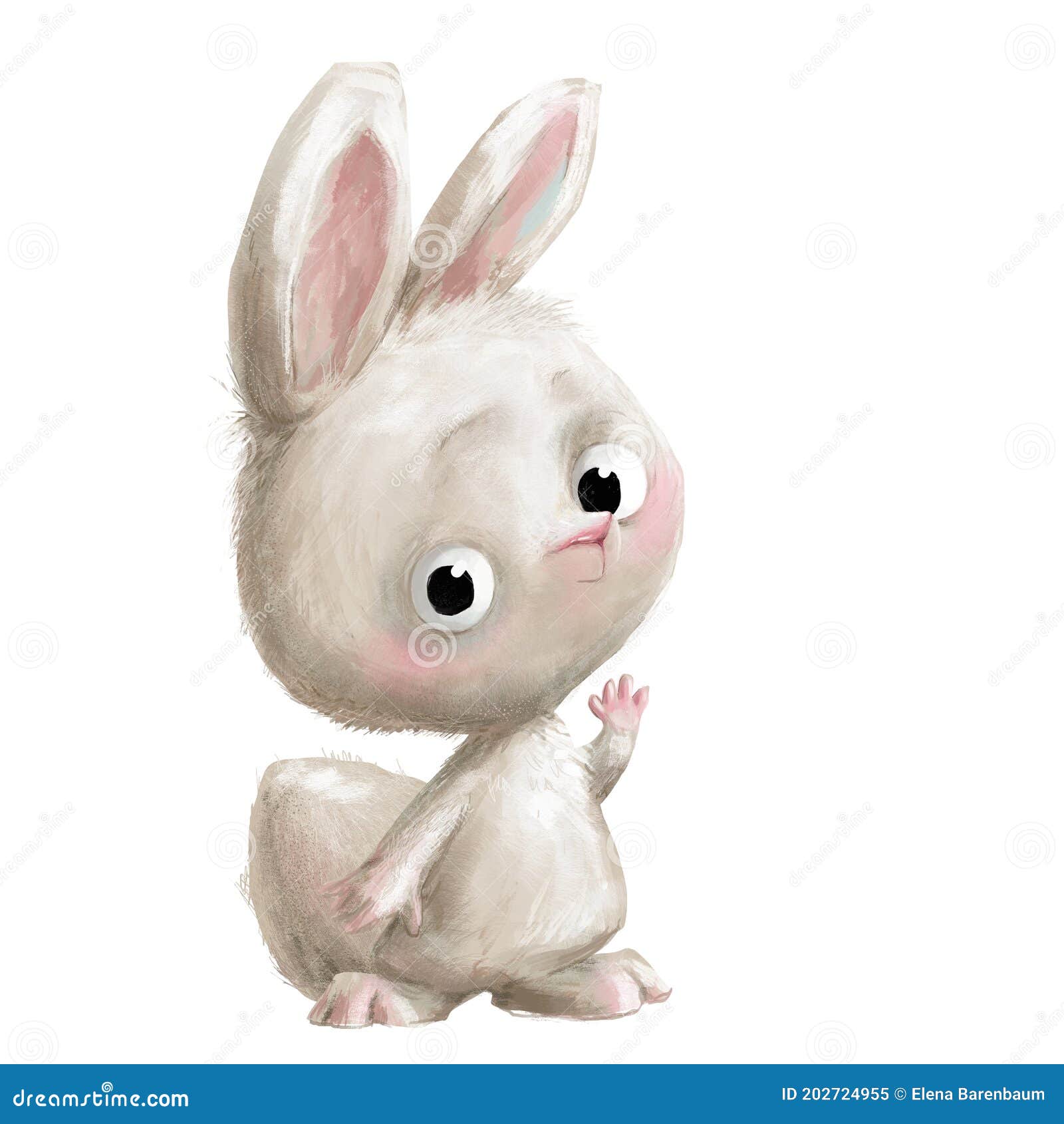 Cute Little Cartoon White Cartoon Hare Stock Image - Image of design ...