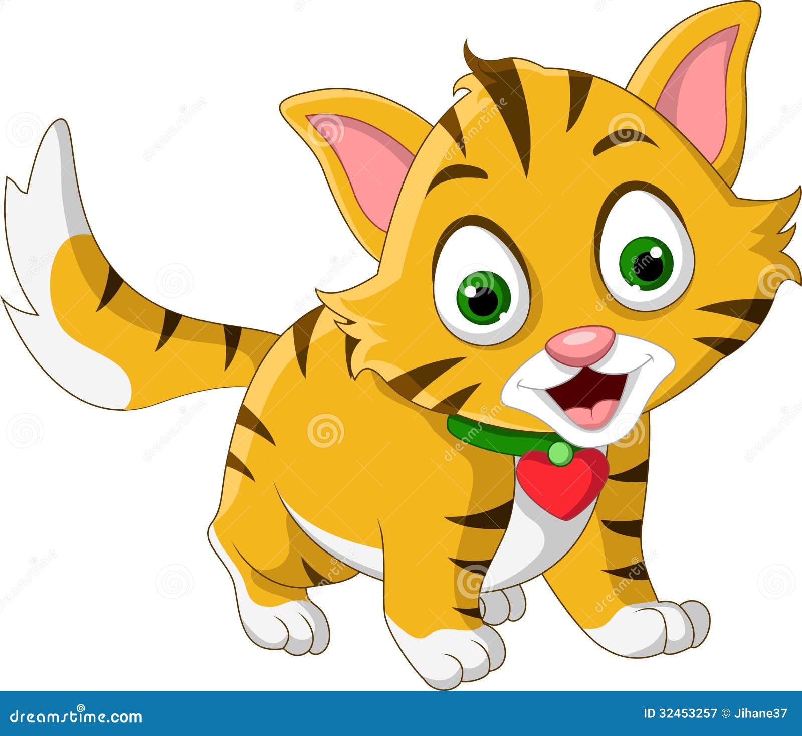 Cute Little Cat Cartoon Posing Royalty Free Stock Photography - Image ...