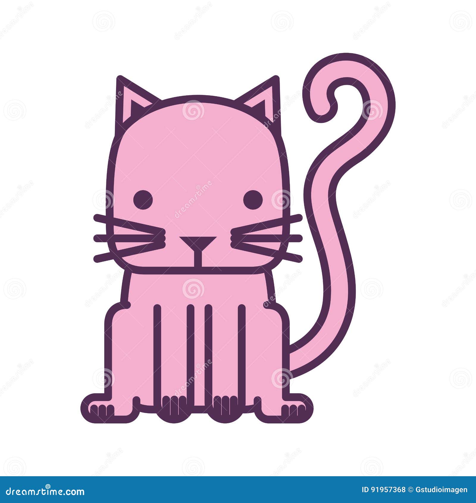 Cute little cat icon stock vector. Illustration of cartoon - 91957368