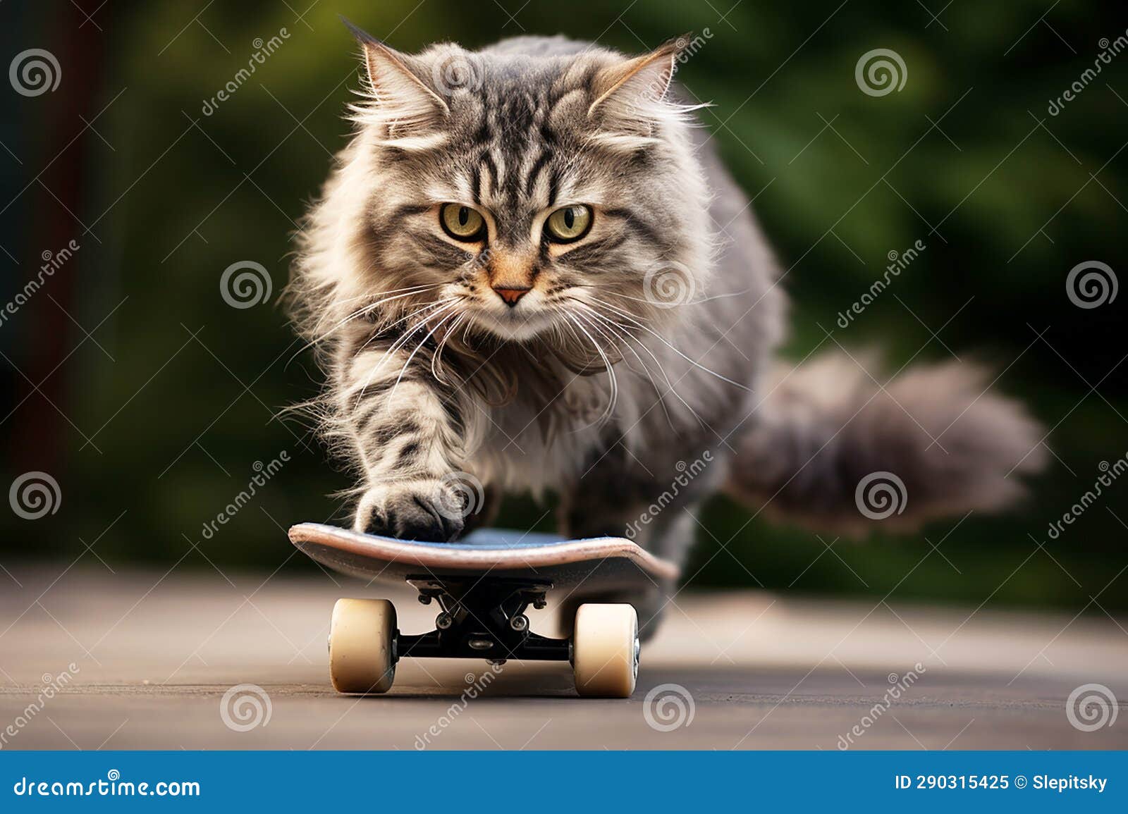 Cute Little Cat on a Skateboard Stock Image - Image of adorable, young ...