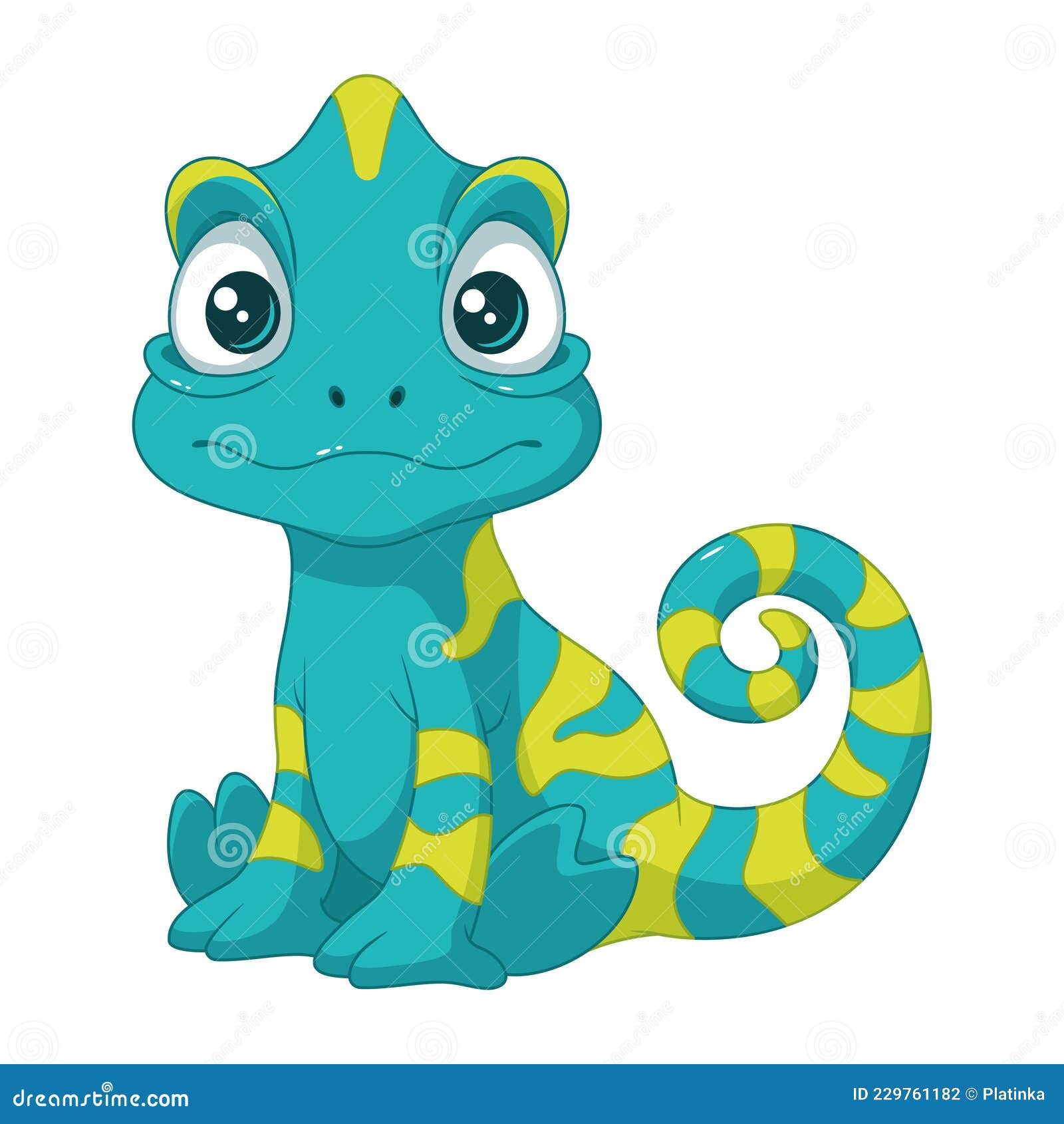 Cute Little Chameleon. Cartoon Illustration Stock Vector - Illustration ...