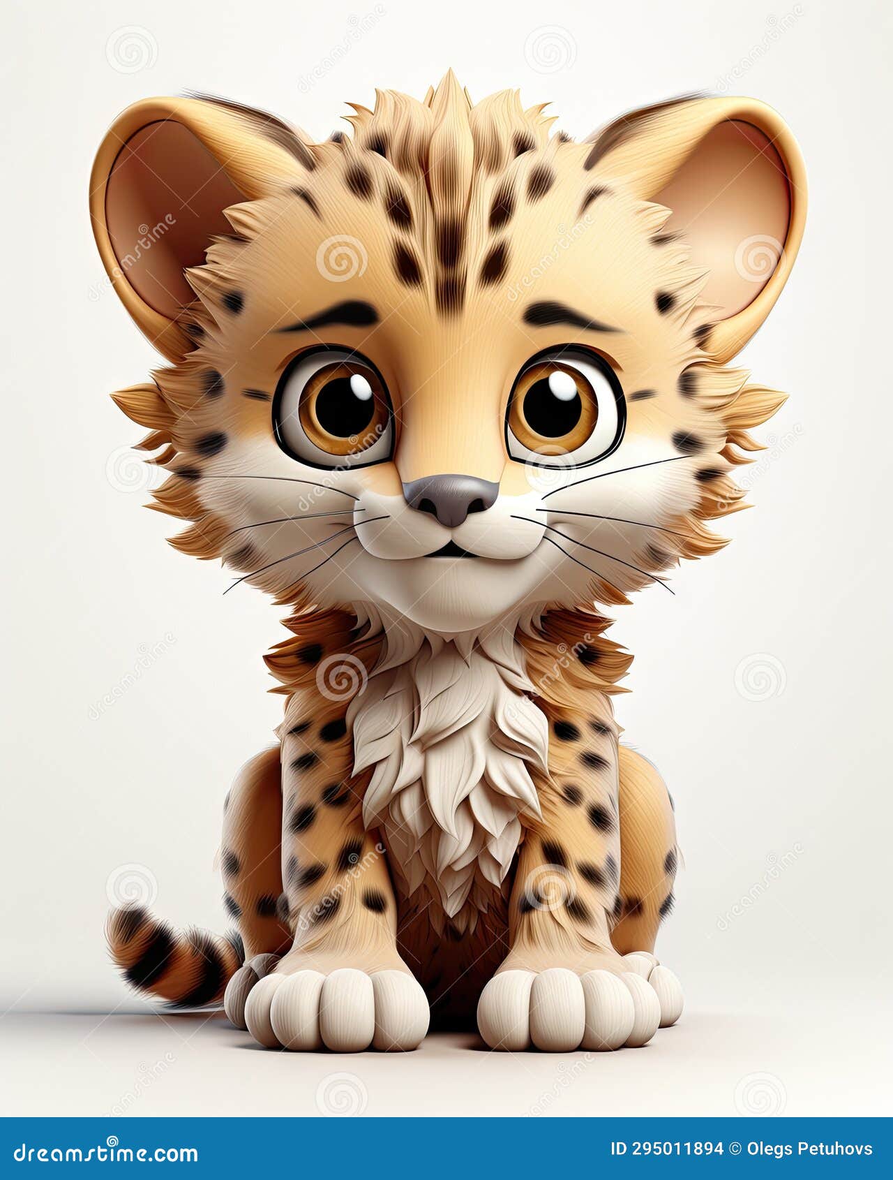 A Cute Little Cheetah Cub Sitting on the Ground. Generative Ai Stock ...