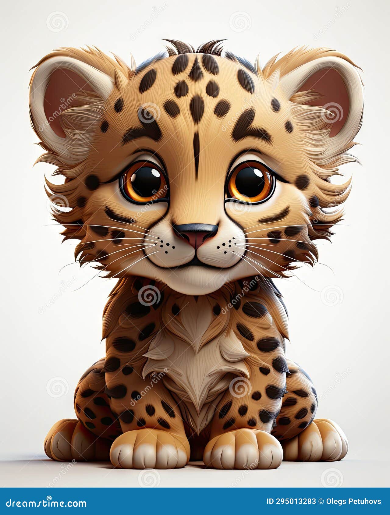 A Cute Little Cheetah Sitting Down with Big Eyes. Generative Ai Stock ...