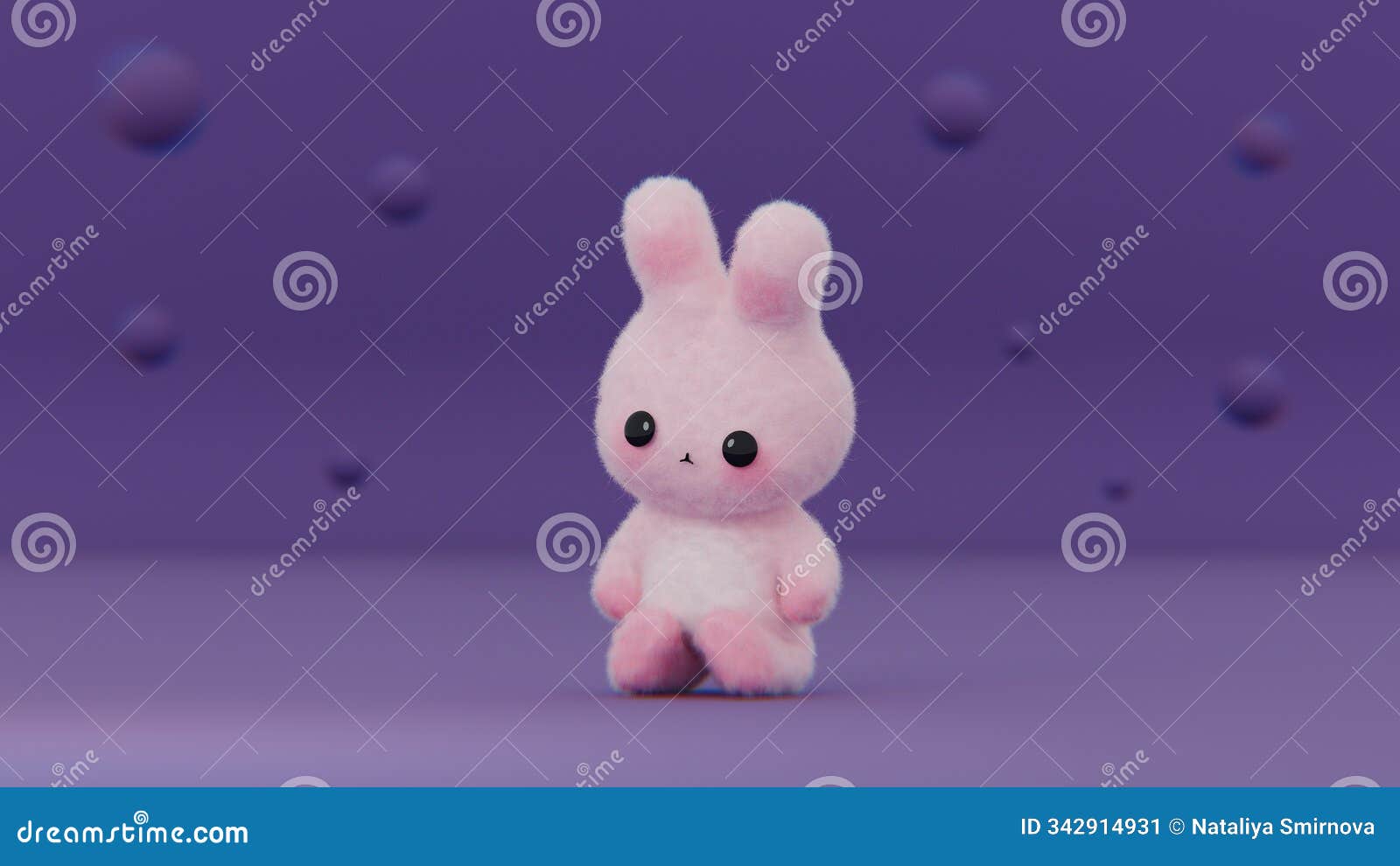 Cute Little Chibi Bunny. 3d Render, 3d Illustration. Stock Illustration ...