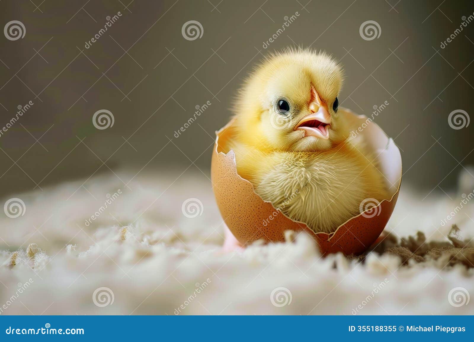 A Cute Little Chick Hatches from an Egg Stock Illustration ...