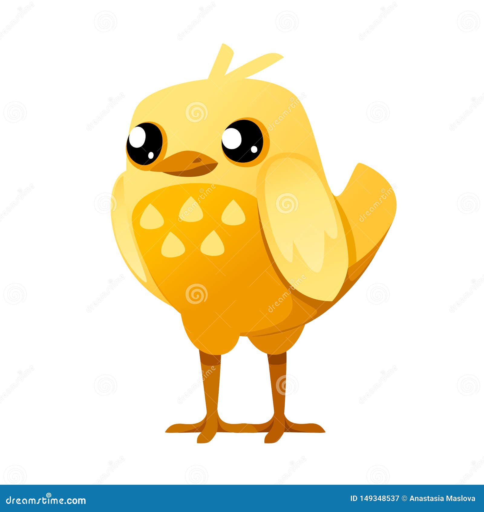 Cute Little Chick Standing Cartoon Character Design Flat Vector ...