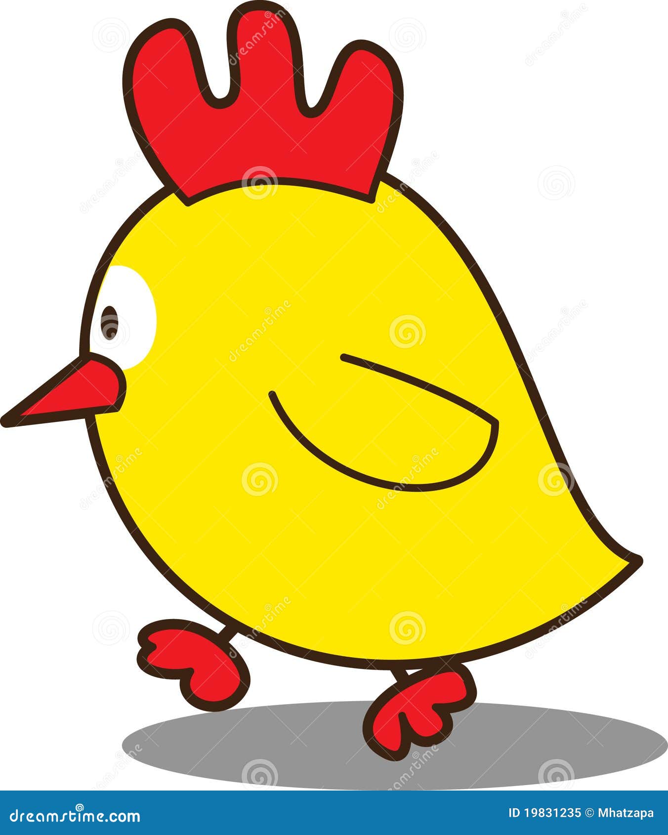 Little Chicken Art Line In . Cute Chick In Cartoon Style. Black Drawn ...