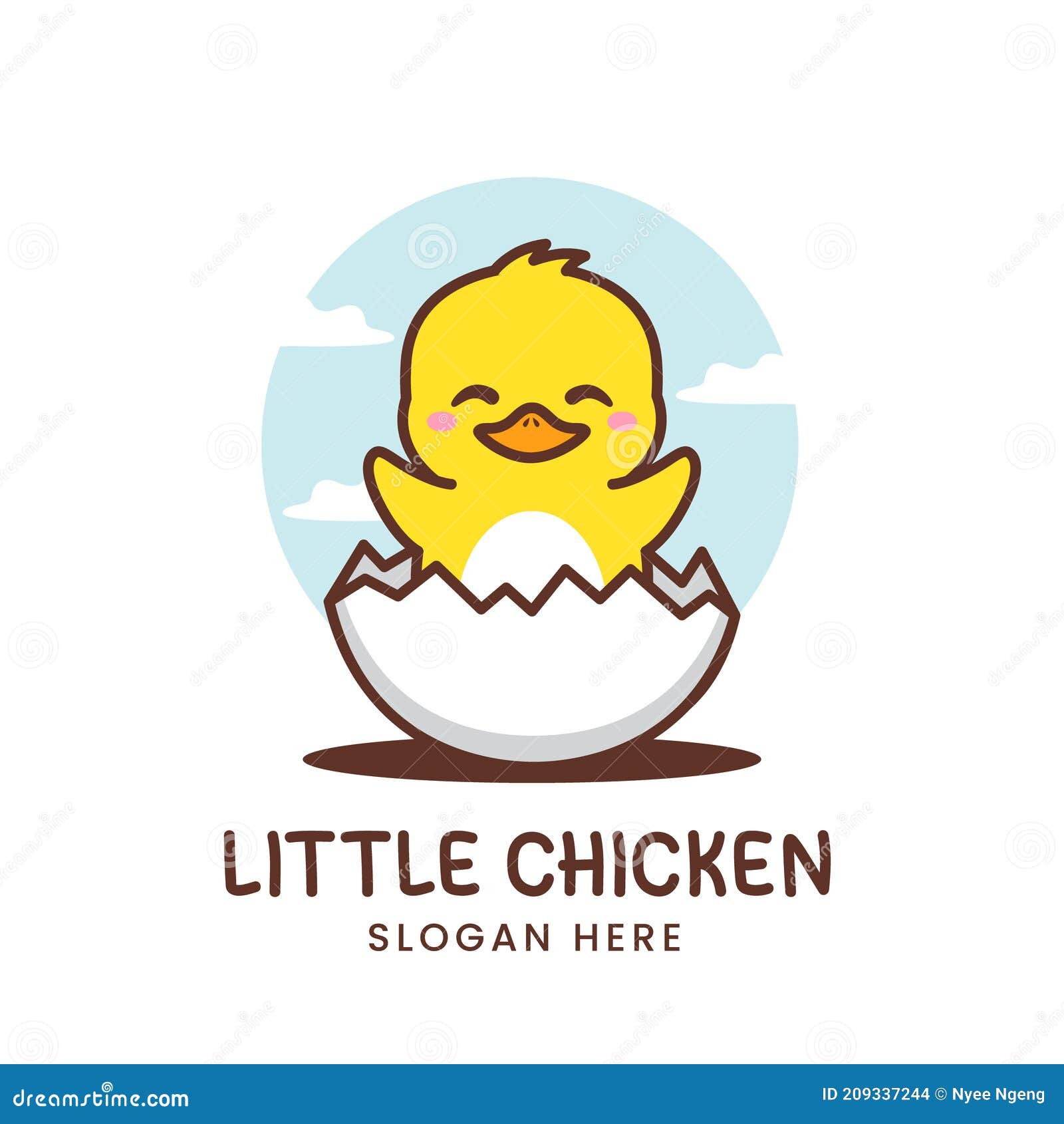 Cute Little Chicken with Egg Logo Stock Vector - Illustration of color ...
