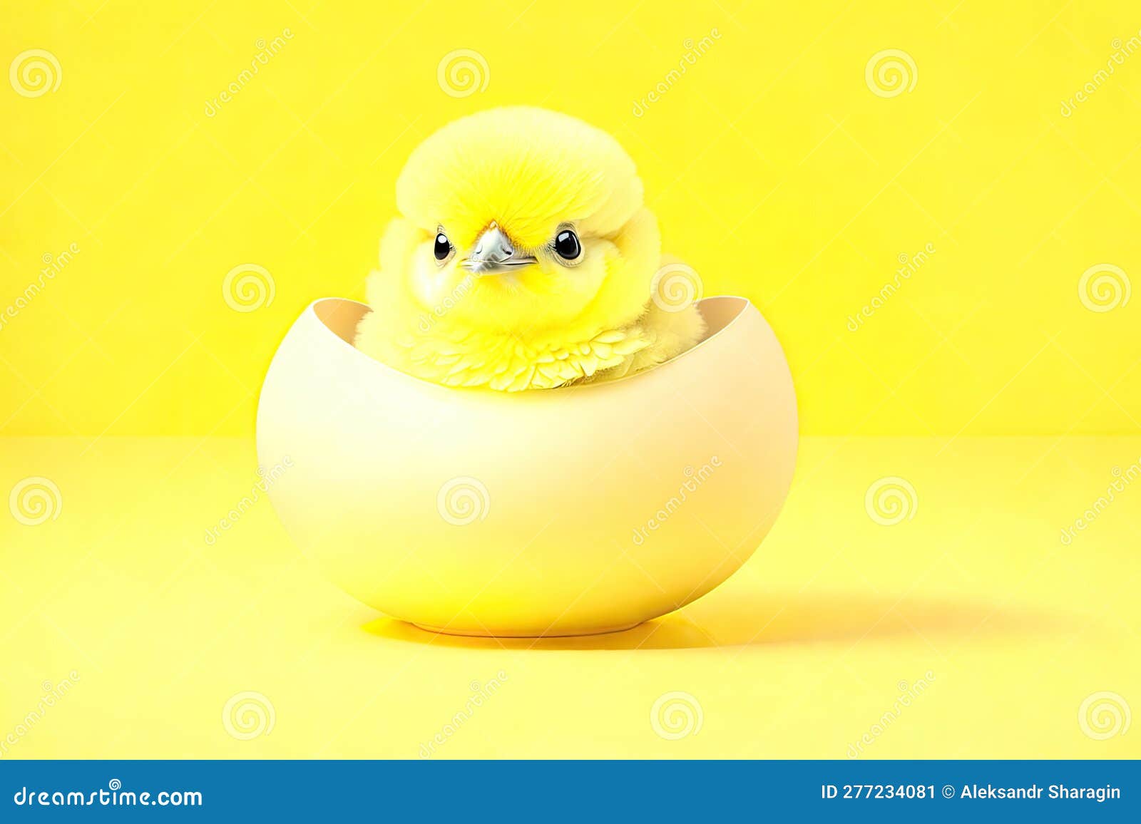 Cute Little Chicken , Just from Egg Shell. Baby Chick Bird, Generative ...
