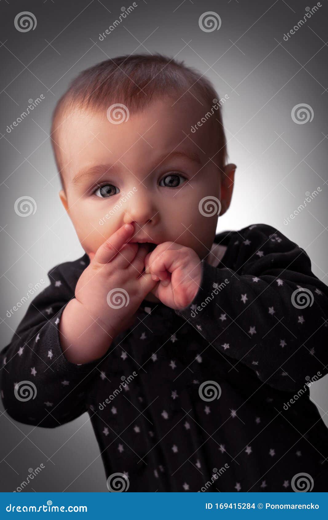 Cute Little Child Posing in Studio Stock Photo - Image of nice, hair ...