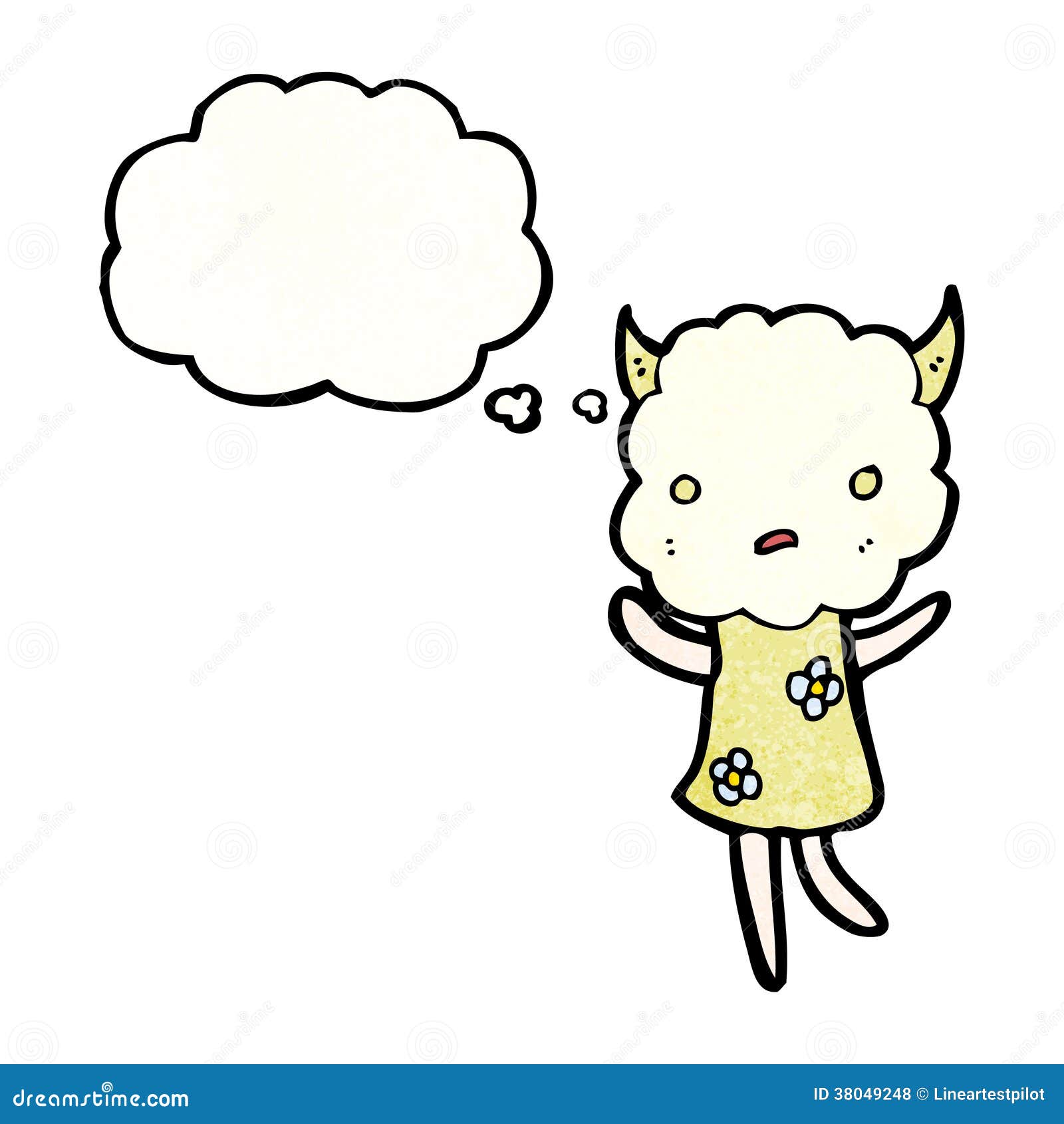 Cute Little Cloud Monster Cartoon Stock Illustration - Illustration of ...