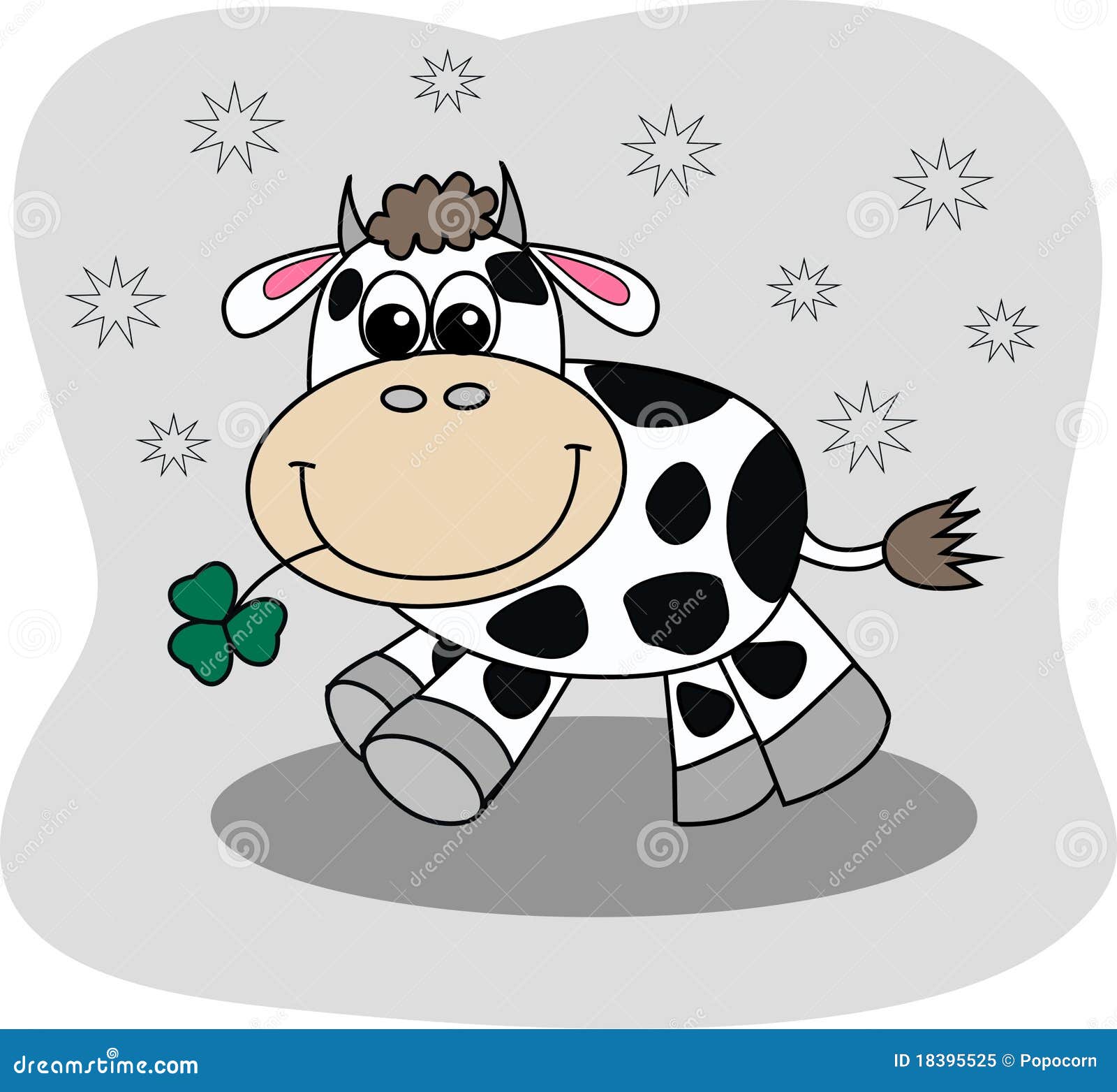 A cute little cow stock vector. Illustration of clover - 18395525