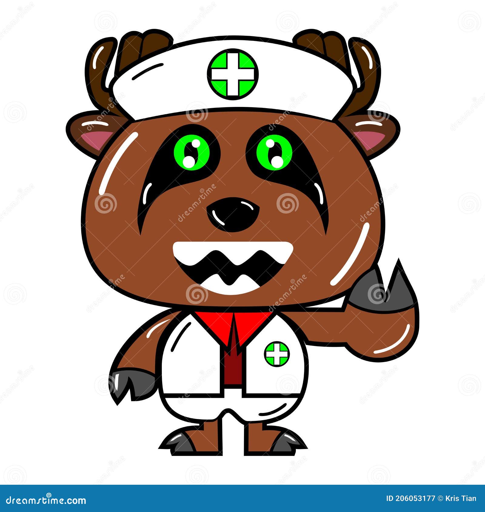 Cute Little Deer Doctor Vector Stock Vector - Illustration of graphic ...