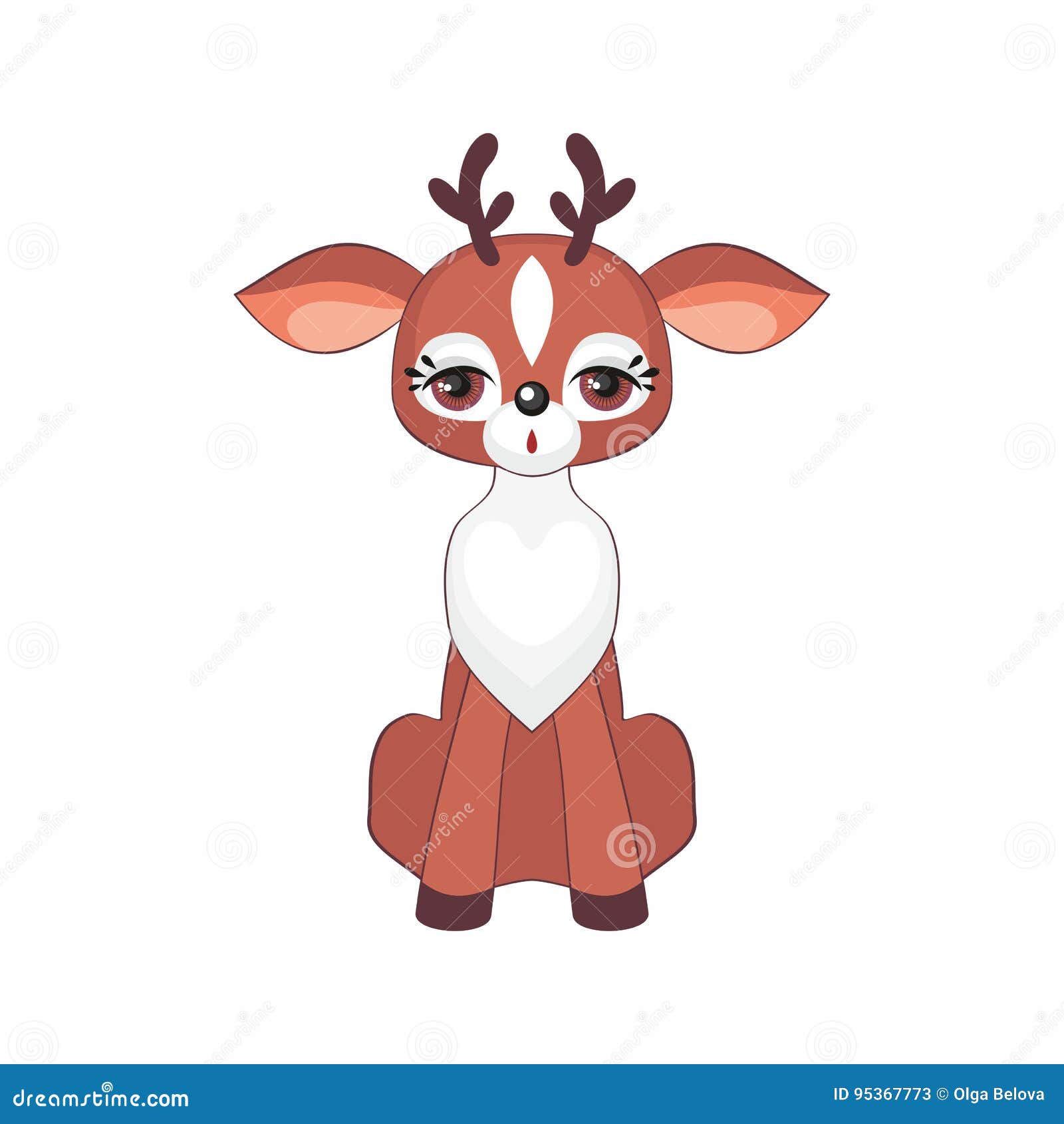 Cute little deer stock vector. Illustration of cute, wild - 95367773