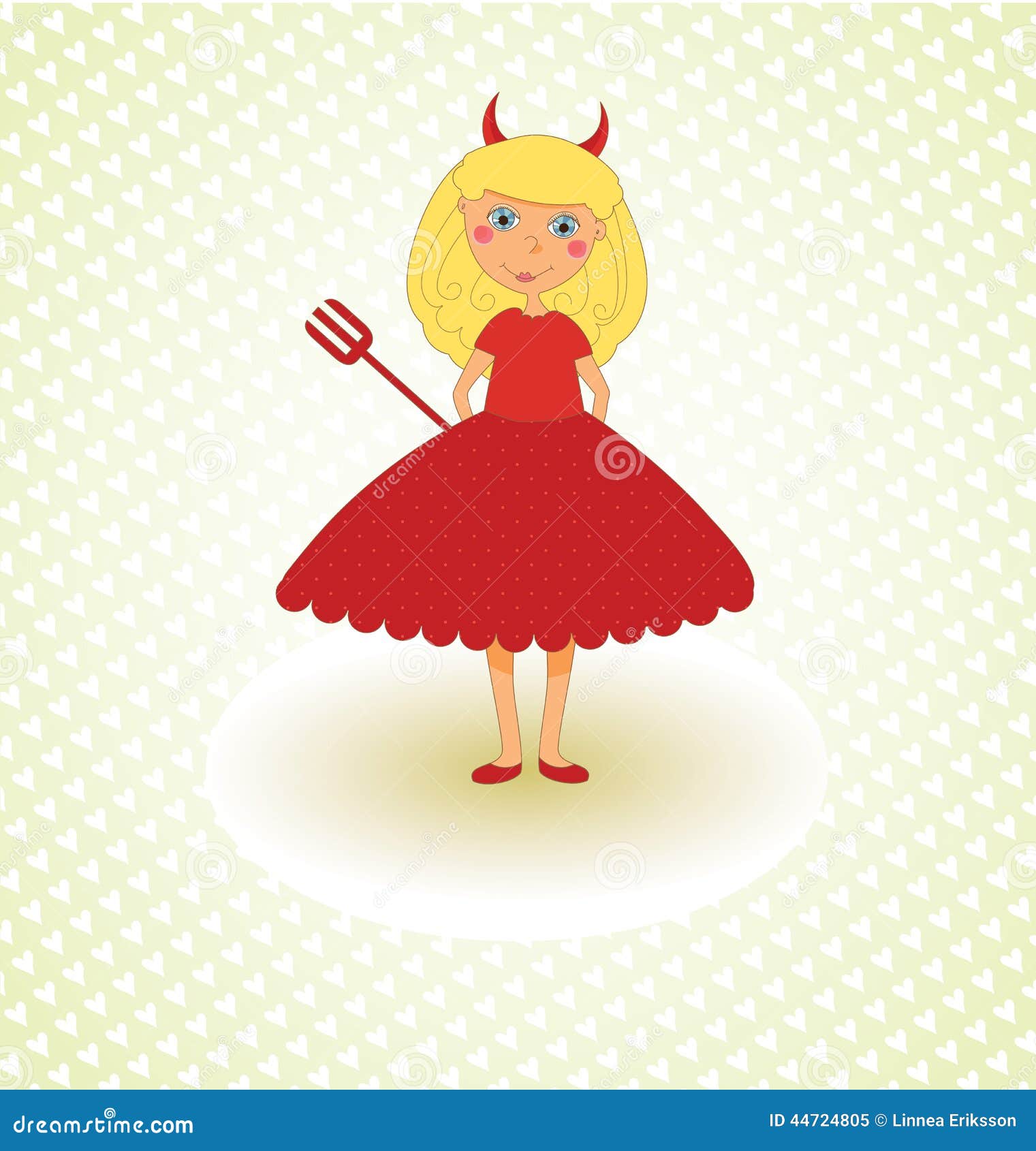 Little Red Devil Standing In Threatening Pose Isolated On White. Funny ...