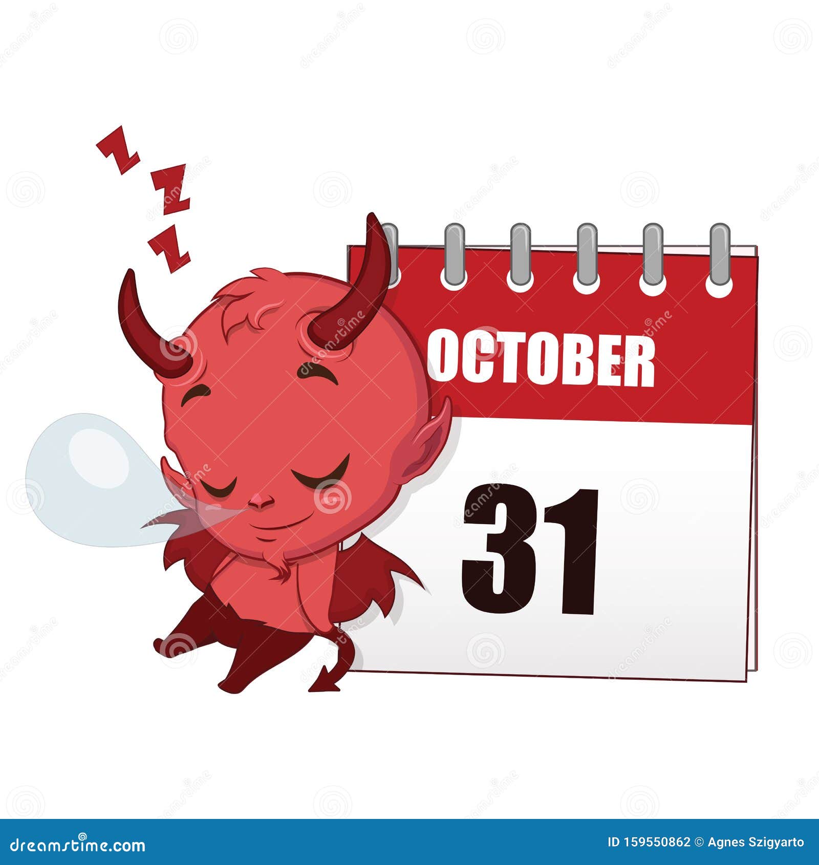 Cute Little Devil Taking a Nap Stock Vector - Illustration of cute ...