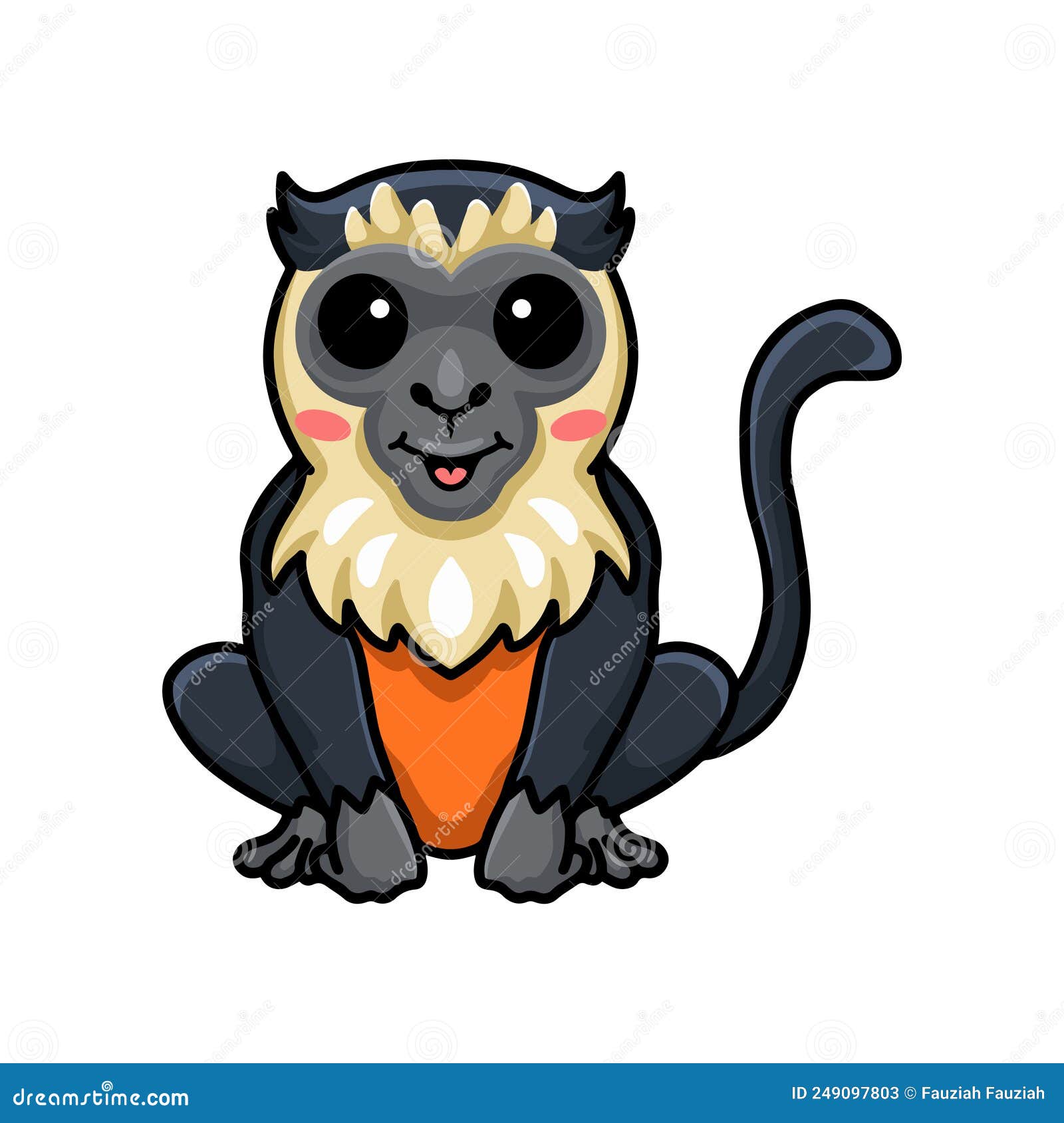 Cute Little Diana Monkey Cartoon Stock Vector - Illustration of cartoon ...