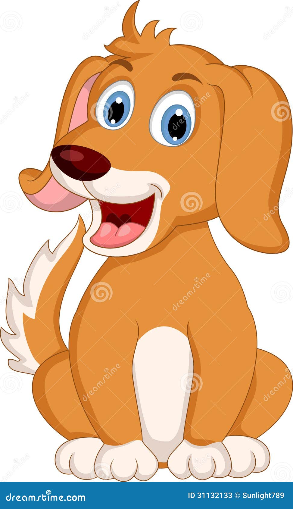 Cute Little Dog Cartoon Expression Stock Illustration - Illustration of ...