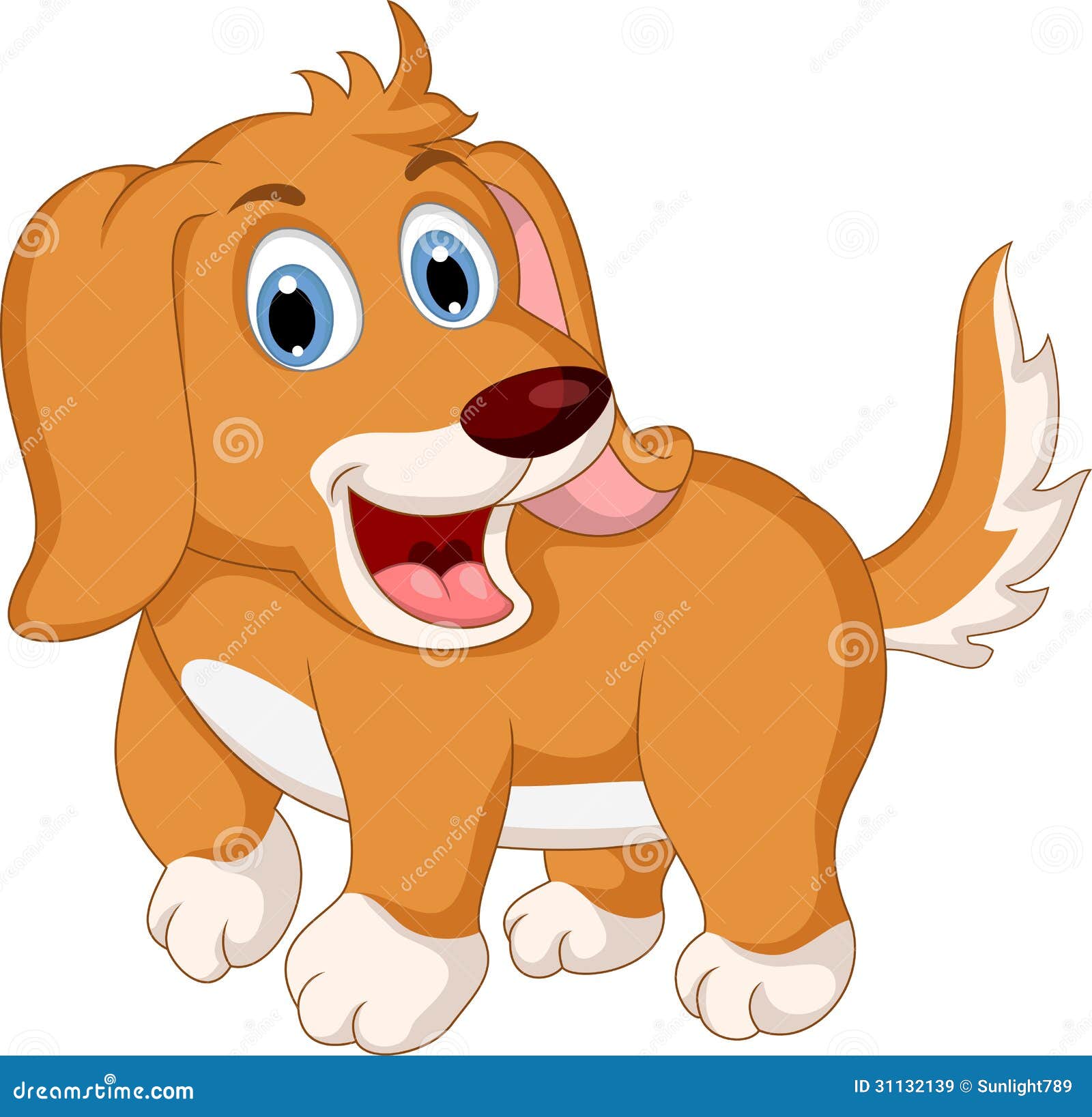 Cute Little Dog Cartoon Expression Stock Illustration - Illustration of ...