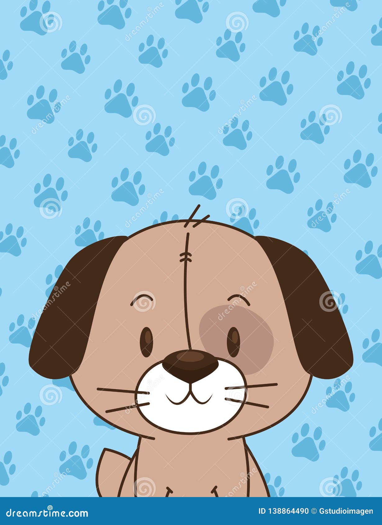 Cute little dog character stock vector. Illustration of background ...