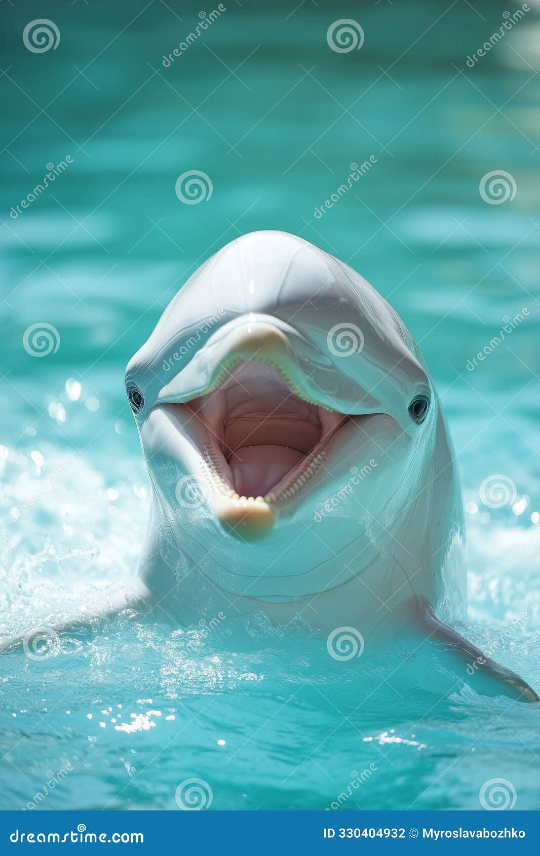 A Cute Little Dolphin in the Turquoise Water of the Ocean. Stock ...